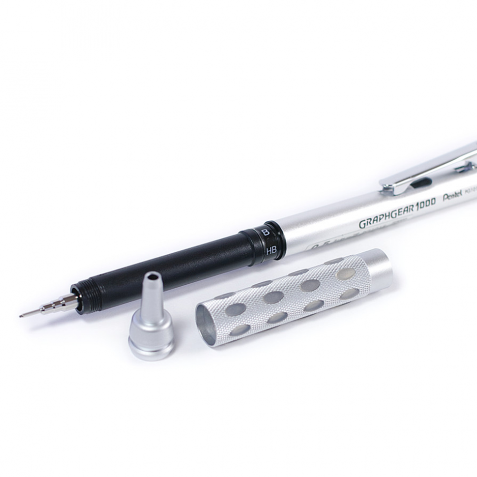 Карандаш механический Pentel GraphGear 1000 серебряный корпус 0,5мм - 1 ...